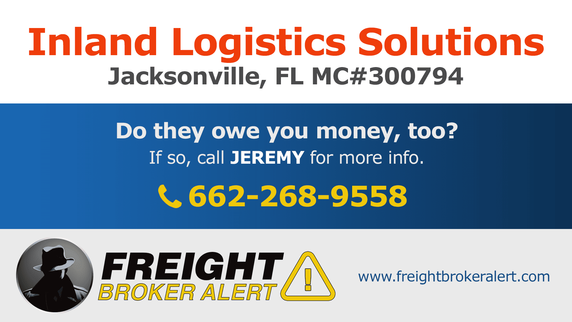Inland Logistics Solutions - Freight Broker Alert